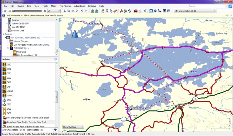 MN Snowmobile Trail Map for Garmin - Backwoods GPS Trails