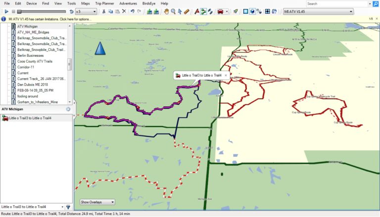 Michigan ATV, ORV and Trail Bike Trail Map for Garmin
