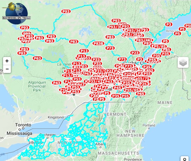NY QC Snowmobile Trail Map for Garmin - Umbagog Designs LLC