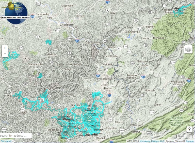 West Virginia ATV Trail Map for Garmin GPS